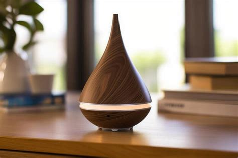 Premium Ai Image Aroma Oil Diffuser Lamp On A Blurred Background Generative Ai