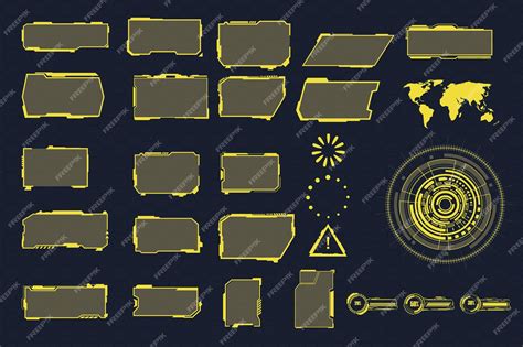 Premium Vector Digital Interface Hud Elements Set Pack User Interface