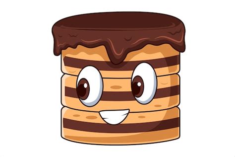 귀여운 케이크 캐릭터 디자인 일러스트 프리미엄 벡터