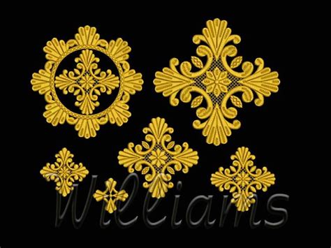 A Set Of Crosses For Church Vestments Machine Embroidery Design