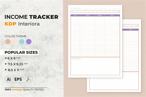 Income Tracker Kdp Interior Template Graphic By Jundi · Creative Fabrica