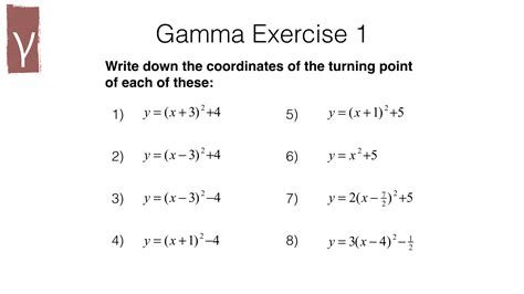 A11b Identifying Turning Points Of Quadratic Functions By Completing