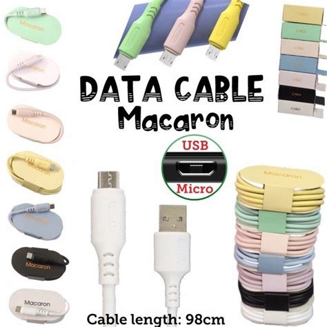 Kabel Data Macaron Micro Usb Kabel Data Type C Kabel Data Lighting Cable Data Macaron A