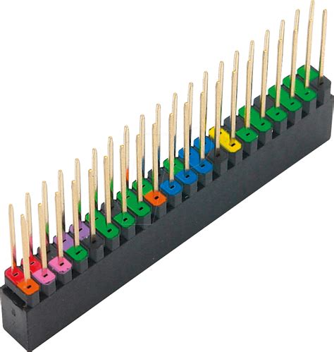 Rpi Header Cg2 Raspberry Pi Gpio Header 40 Pin Rm 2 54 Colour Coded At Reichelt Elektronik
