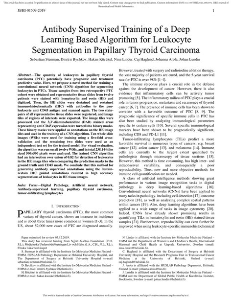 Pdf Antibody Supervised Training Of A Deep Learning Based Algorithm