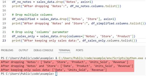 Pandas Dataframe Drop Function