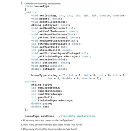 solved a consider the following declarations class