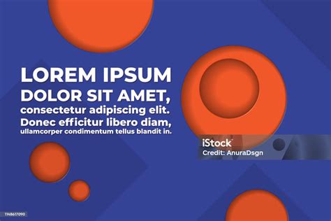 추상적인 원 모양 벡터 배경과 텍스트 공간오렌지와 블루 색상 0명에 대한 스톡 벡터 아트 및 기타 이미지 0명 3차원 형태 개념 Istock