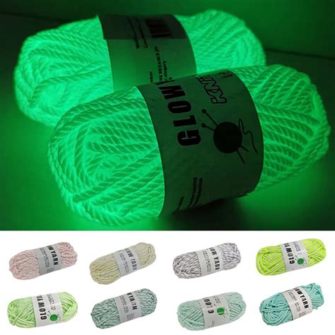 기능성 원사 손 뜨개질 스웨터 원사 어둠 속에서 빛나는 모자 양모 원사 Diy 야광 트위스트 로프 스카프 액세서리 50g롤 Aliexpress