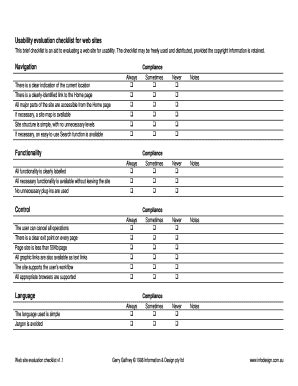 Free Editable Website Checklist Templates In MS Word DOC PdfFiller