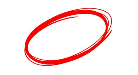 Red Drawn Oval Png