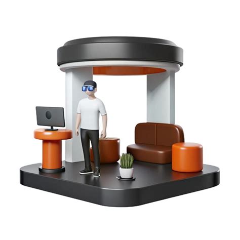 A Lego Man Is Standing In Front Of A Desk With A Computer On It Premium Ai Generated Psd