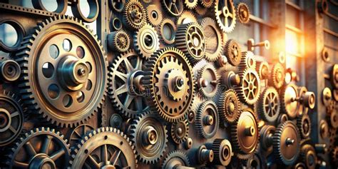 Intricate Gear System A Detailed Close Up Of Interlocking Metal Cogs