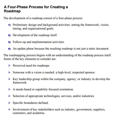 FREE Sample Roadmap Templates In PDF