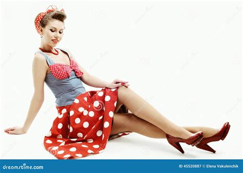 Pin Up Young Woman In Vintage American Style Stock Image Image Of