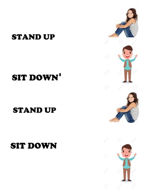 Stand Up Sit Down Interactive Worksheet