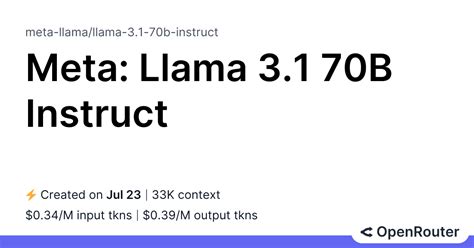 meta llama 3 1 70b instruct run with an api openrouter