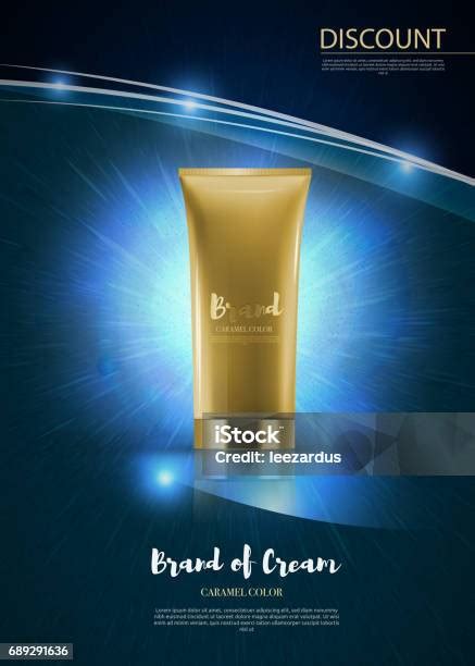 화장품 튜브에 파란색 빛나는 배경입니다 프리미엄 광고입니다 컬러 패키지 템플릿을 고 토너 웹 사이트 포스터 현수막 커버 및 전단에 대 한 현실적인 3d 이미지 또한 소셜
