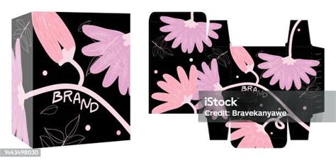 포장 디자인 검정색과 분홍색 고급 상자 템플릿 및 모형 상자 그림 벡터 0명에 대한 스톡 벡터 아트 및 기타 이미지 0명