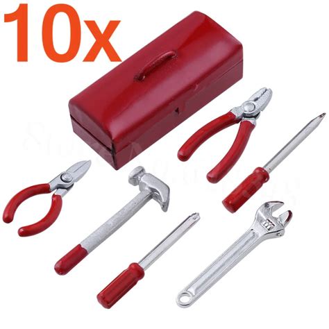 10 Sets 110 Rc Rock Crawler Mini Hammer Wrench And Tools Box Decor For Axial Scx10 Tamiya Cc01