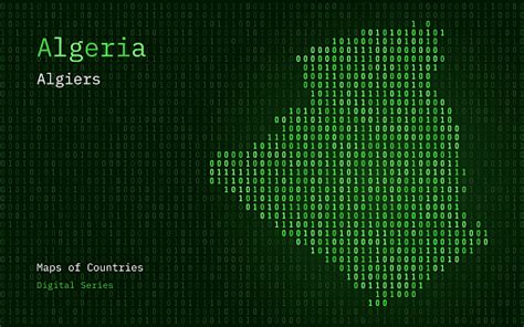 algeria map shown in binary code pattern tsmc matrix numbers zero one