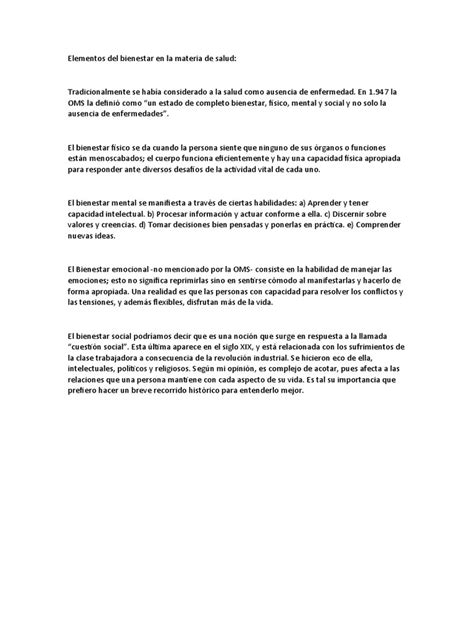 Elementos Del Bienestar Pdf