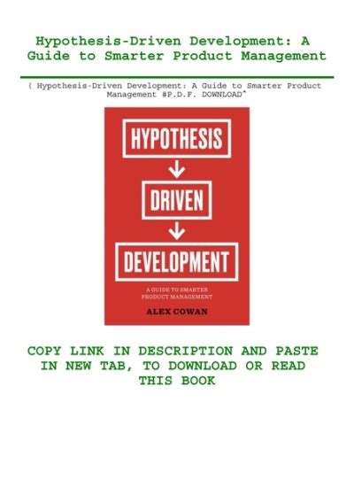 B O O K Hypothesis Driven Development A Guide To Smarter Product