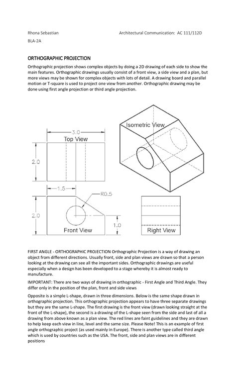 first angle orthographic projection examples