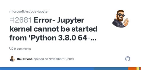 Error Jupyter Kernel Cannot Be Started From Python Bit Using Closest Match Python