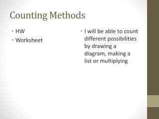 PPT Counting Methods PowerPoint Presentation Free Download ID