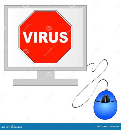 Stop Computer Virus Stock Vector Illustration Of Protection 5437823