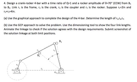 solved 4 design a crank rocker 4 bar with a time ratio of
