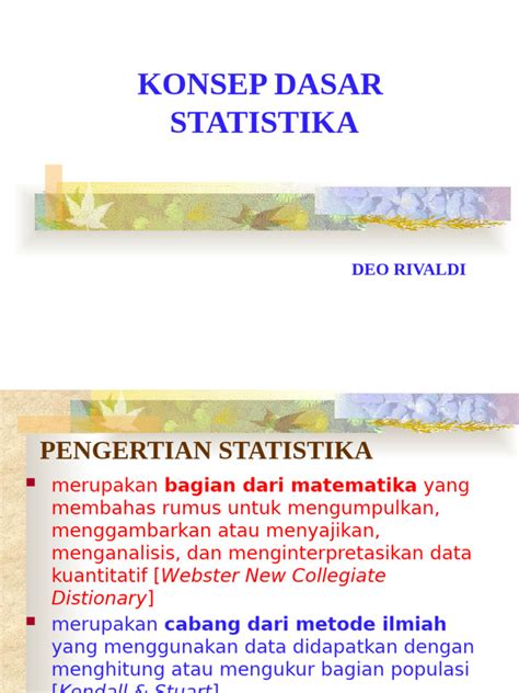 Konsep Dasar Statistik Variabel Dan Data Pdf