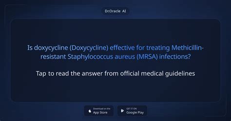 Is Doxycycline Doxycycline Effective For Treating Methicillin Resistant Staphylococcus Aureus