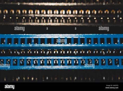 Memory Slots On The Motherboard Close Up Ram Socket Connector On The Circuit Board Of Computer