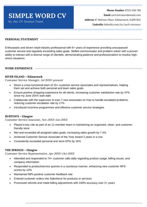 17 Free Downloadable Cv Templates For Microsoft Word