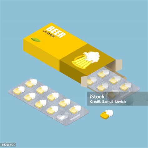맥주 비타민입니다 알코올 정제입니다 팩에 약입니다 천연 알콜 맥주 컵의 형태에 대 한 준비 알코올의 약 의료 약품 0명에 대한 스톡 벡터 아트 및 기타 이미지 Istock