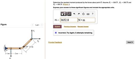 Solved Determine The Resultant Moment Produced By The Forces About Point O Assume F1 500 N