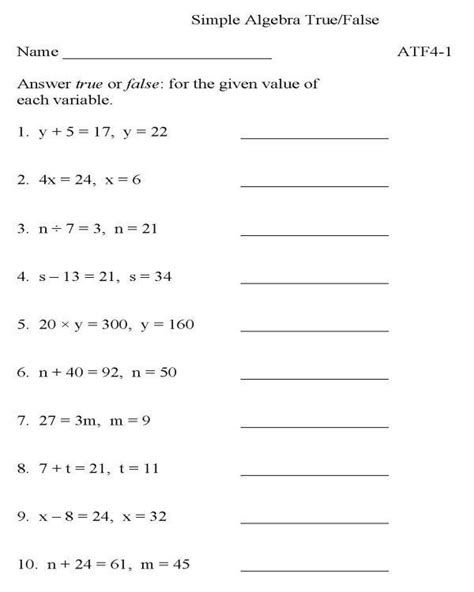 Solve For X Equations Worksheet