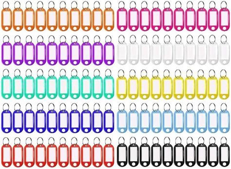 Pack Of 100 Key Tags For Labelling Robust Plastic Key Labels With Ring Key Labelling Pendant 10