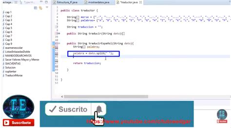 TUTOS EDGAR como programar traductor de español a codigo morse en java