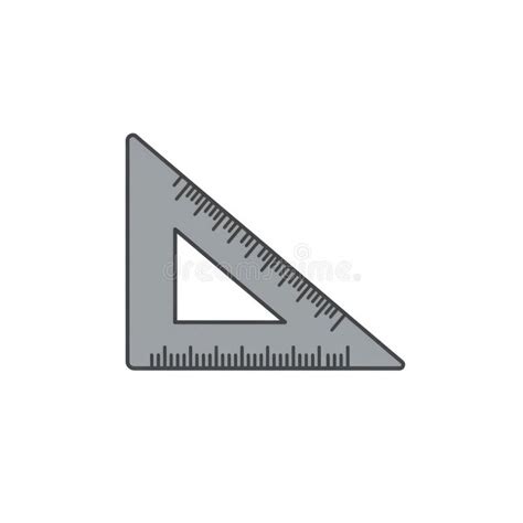 Grey Triangle Ruler On White Background Stock Illustration Illustration Of Instrument Math
