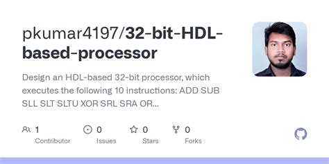 Github Pkumar419732 Bit Hdl Based Processor Design An Hdl Based 32