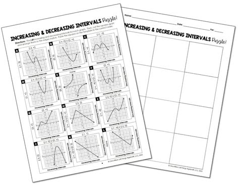 Increasing And Decreasing Intervals Of Graphs Cut And Paste Puzzle