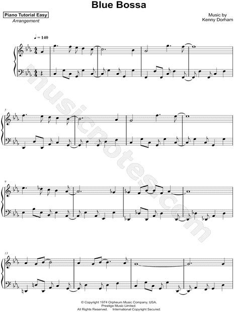 Piano Tutorial Easy Blue Bossa Sheet Music Piano Solo In C Minor