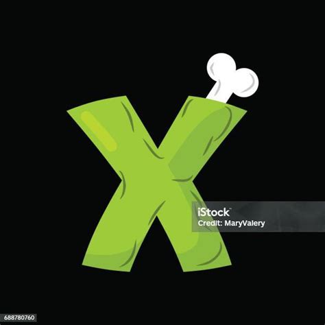 편지 X 좀비 폰트입니다 몬스터 알파벳입니다 뼈와 머리 글자 그린 끔찍한 Abc 가입 공포 무서움에 대한 스톡 벡터 아트 및 기타 이미지 공포 무서움 그림 그리기