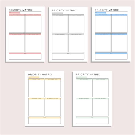 Priority Matrix Printable Daily Task Planner Eisenhower Matrix Template Action Plan List