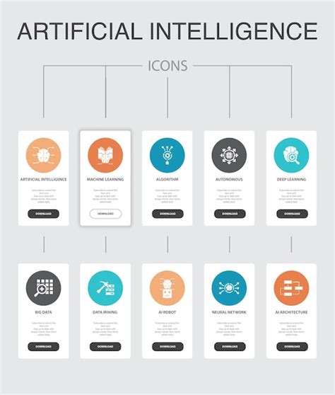 premium vector artificial intelligence infographic 10 steps ui design