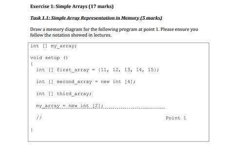 solved exercise 1 simple arrays 17 marks task 1 1 simple
