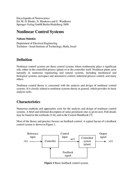Nonlinear Control Systems Exams Nonlinear Control Systems Docsity